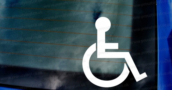 Disabled Car Sticker Decal Blue Badge Holder Notice Sign Disability ...