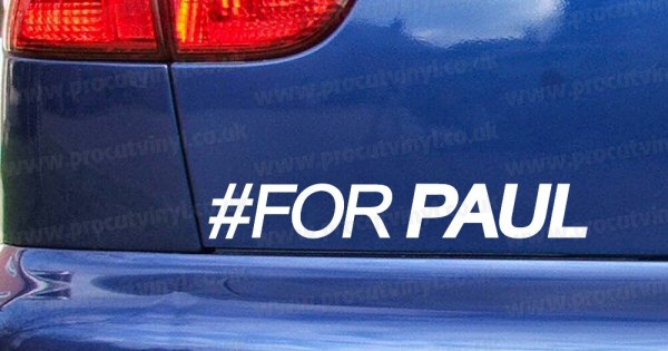 #FOR PAUL Walker Car Window Bumper Sticker Decal
