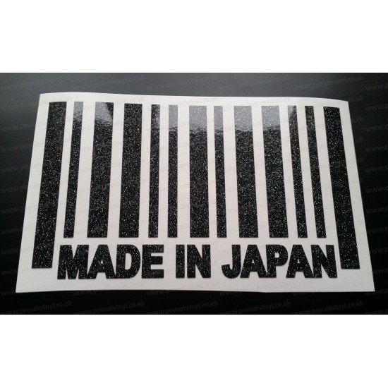 Made in Japan Barcode Glitter Metalflake Car Bumper Window Sticker Decal