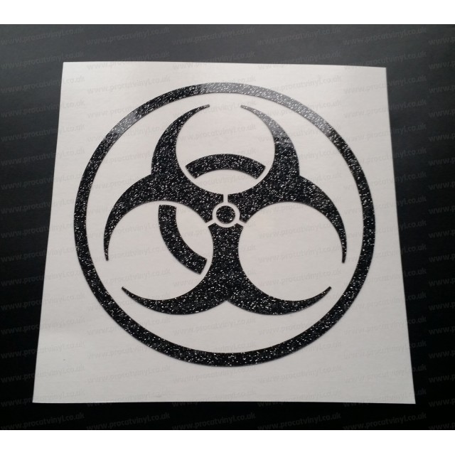 Zombie BIOHAZARD Sign Glitter Metalflake Car Bumper Window Sticker Decal