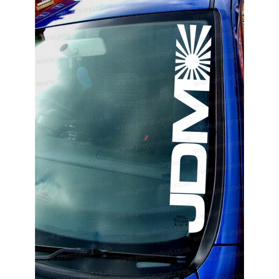 JDM Rising Sun Text Car Window Bumper Sticker Decal