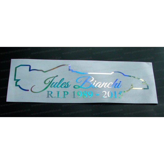 Jules Bianchi RIP Memorial Tribute Silver Hologram Neo Mirror Chrome ...