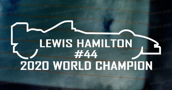 Lewis Hamilton #44 2020 World Champion Car Window Bumper Sticker Decal