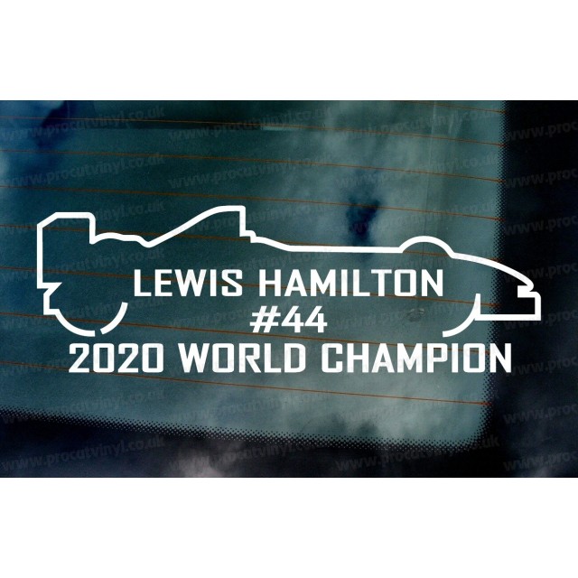 Lewis Hamilton #44 2020 World Champion Car Window Bumper Sticker Decal