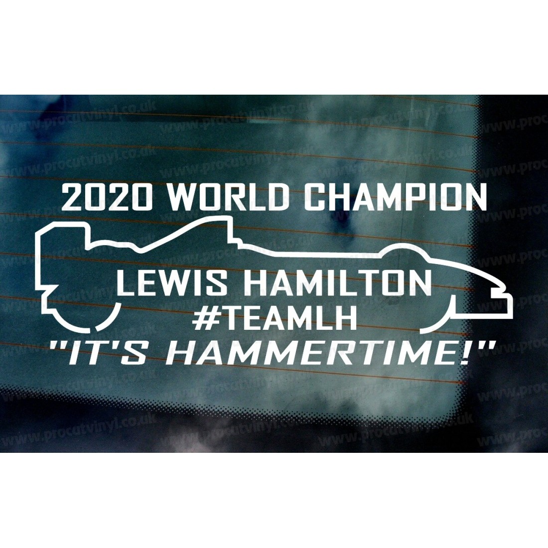 Lewis Hamilton "HAMMERTIME" #TEAM LH 2020 World Champion Car Window ...