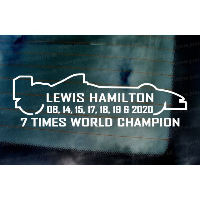 Lewis Hamilton 2020 7 Times World Champion Car Window Bumper Sticker Decal