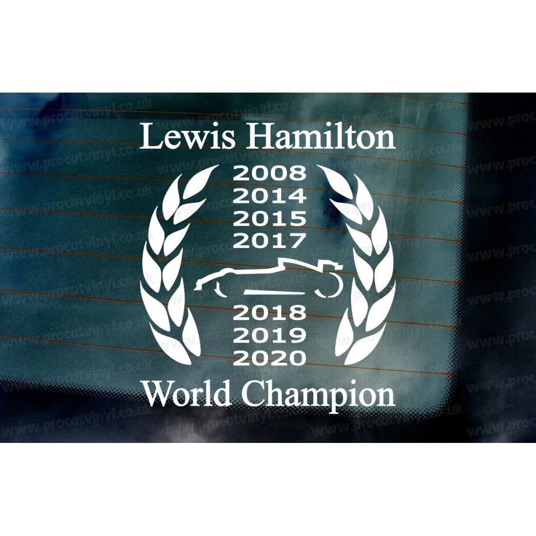 Lewis Hamilton F1 Laurel Wreath 2020 7 Times World Champion Car Window ...