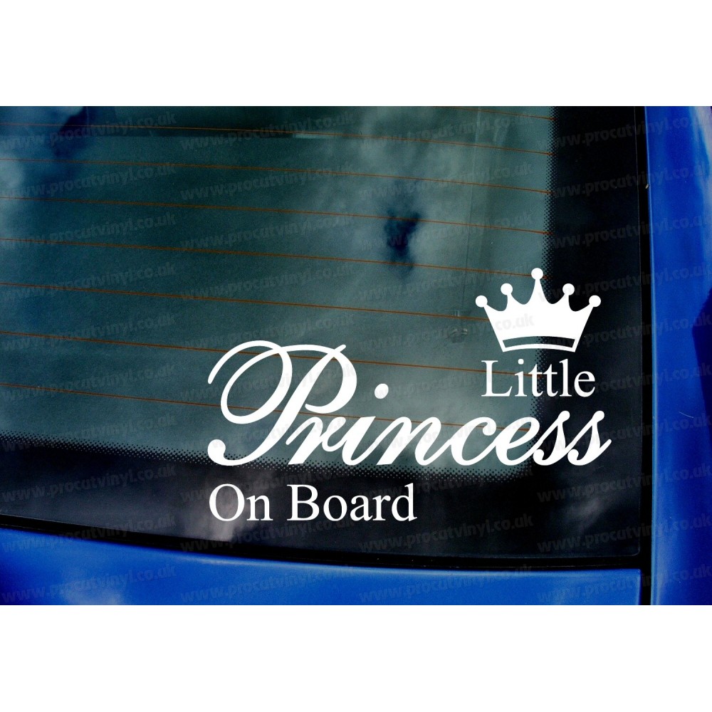 Little Baby Princess on Board Funny Novelty Car Vinyl Die Cut Window ...