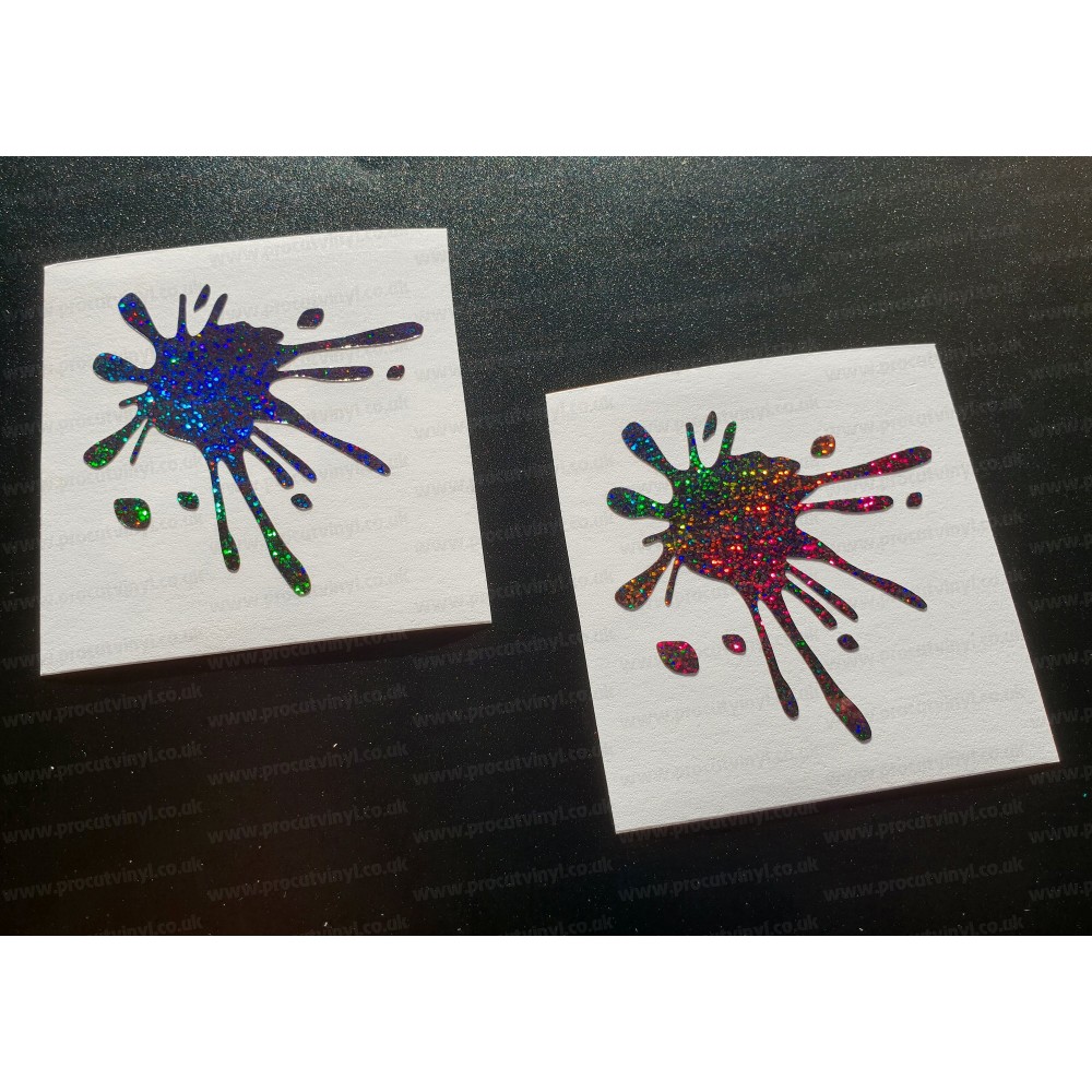Paint Splat x2 Pair Rainbow Glitter Vinyls Car Window Bumper Stickers ...