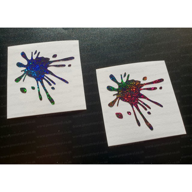 Paint Splat x2 Pair Rainbow Glitter Vinyls Car Window Bumper Stickers ...
