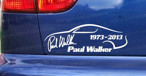 Paul Walker Supra Memorial Tribute Car Bumper Window Sticker Decal