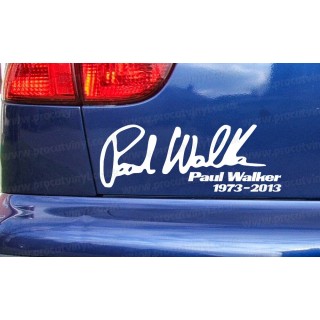 Paul Walker Signature Memorial Tribute Car Bumper Window Sticker Decal