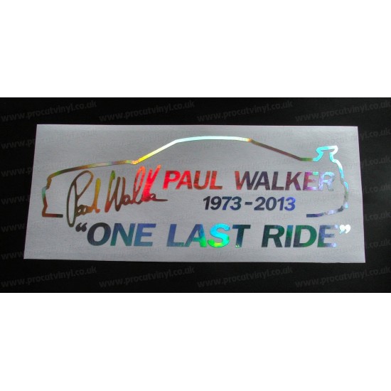 Paul Walker Skyline ONE LAST RIDE RIP Memorial Tirbute Silver Hologram ...