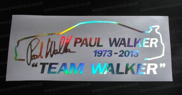 Paul Walker Skyline TEAM WALKER RIP Memorial Tirbute Silver Hologram ...