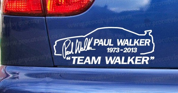 Paul Walker SKYLINE Team Walker Memorial Tribute Car Bumper Window ...