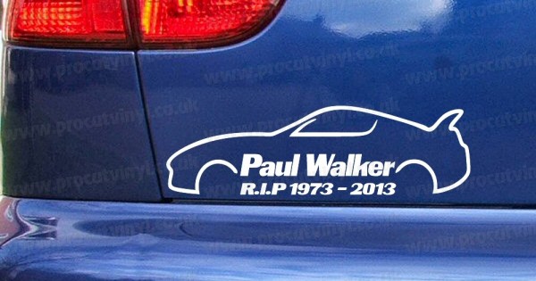 Paul Walker Supra Memorial Tribute Car Bumper Window Sticker Decal