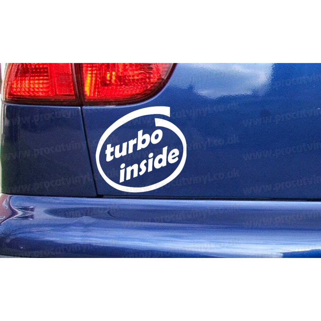 Turbo Inside Car Bumper Window Sticker Decal