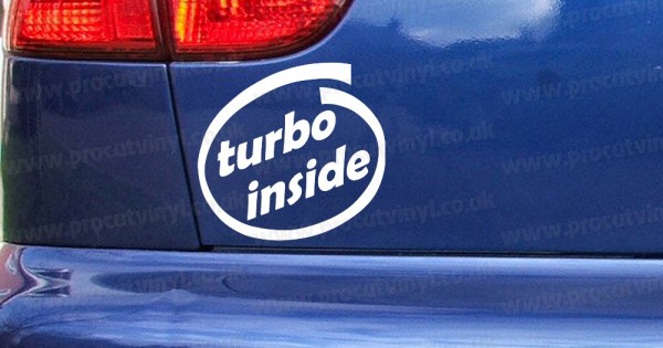 Turbo Inside Car Bumper Window Sticker Decal