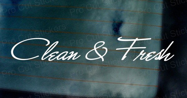 Clean and Fresh Signature Style Car Window Bumper Custom Sticker Decal