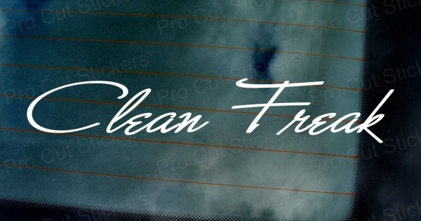 Clean Freak Signature Style Car Window Bumper Custom Sticker Decal