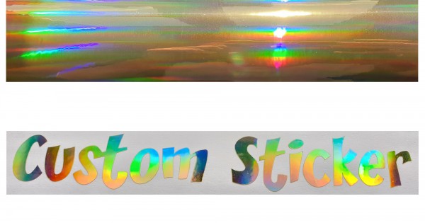 Gold Hologram Neo Chrome Custom Text Stickers