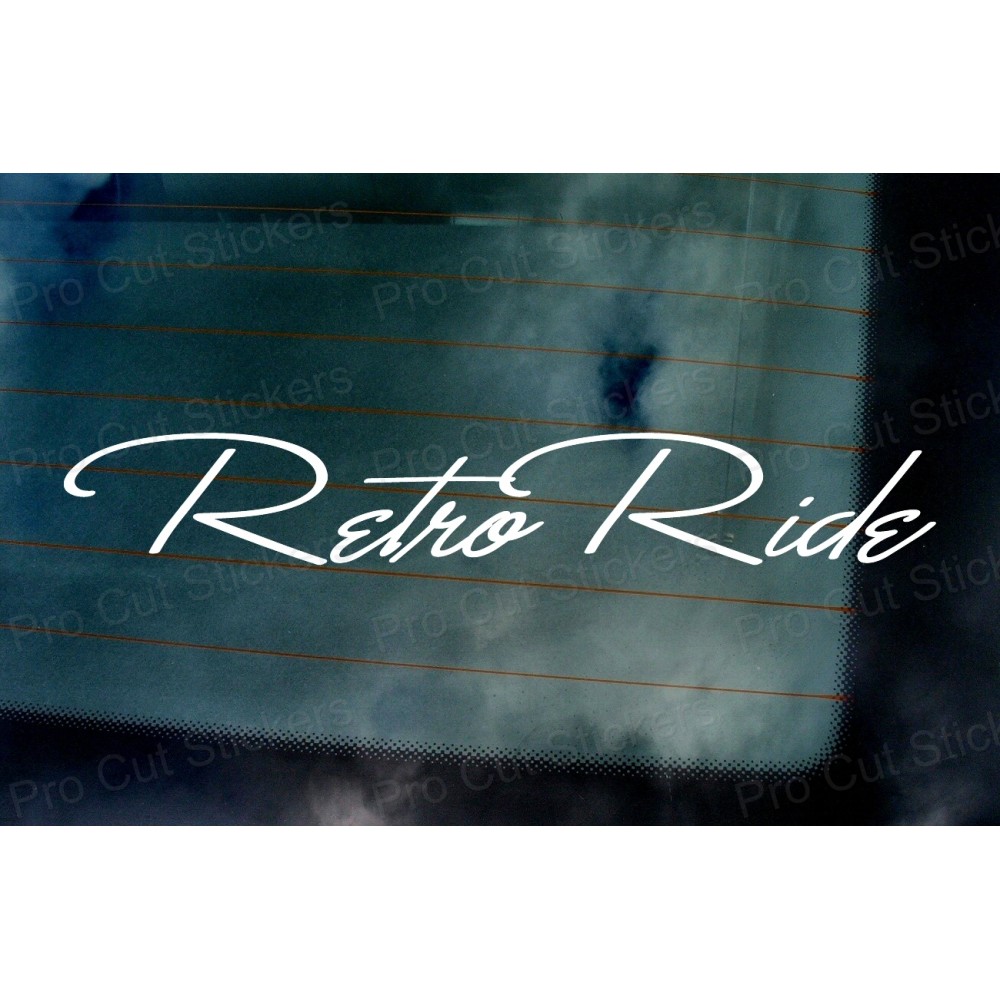 Retro Ride Signature Style Car Window Bumper Custom Sticker Decal
